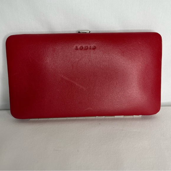 Lodis | Bags | Vintage Red Leather Lodis Framed Wallet With Silver ...